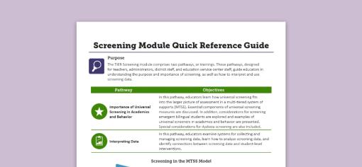 Screening Module | Texas SPED Support