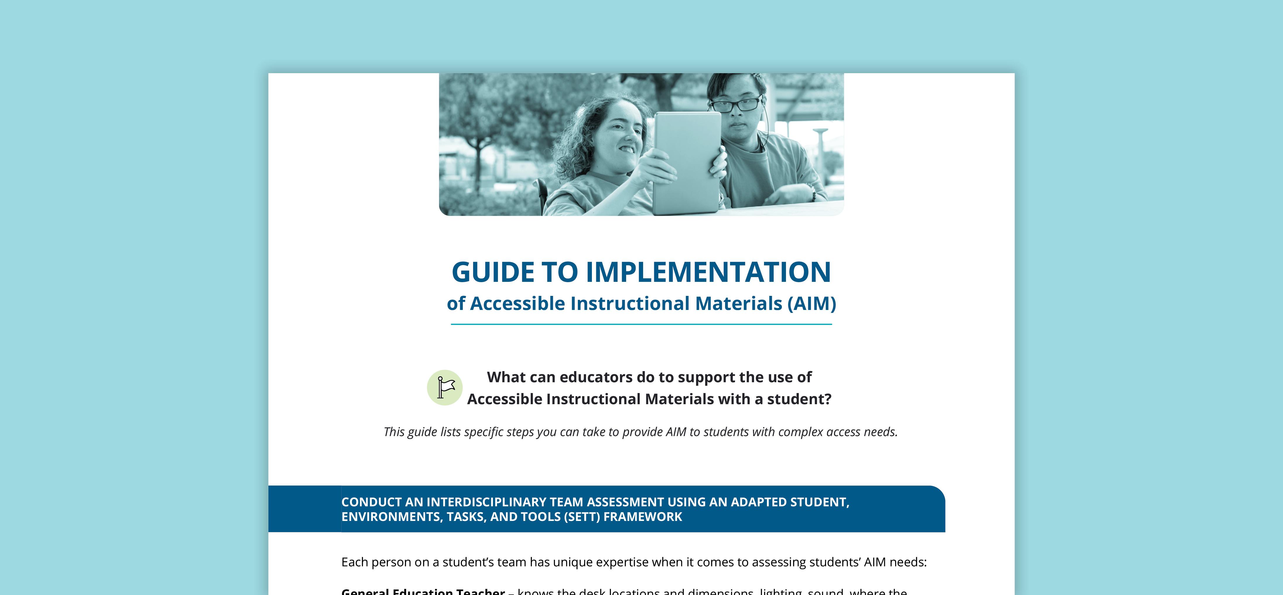 Guide to Implementation of Accessible Instructional Materials (AIM) | Texas SPED Support