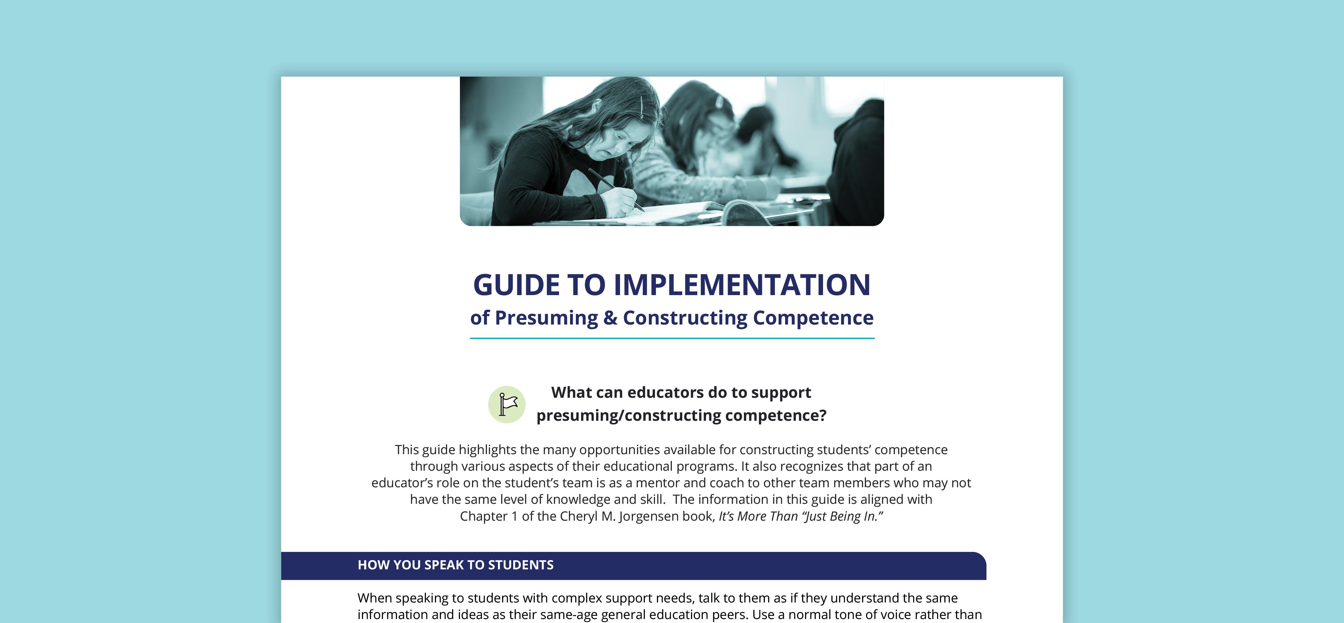 Guide to Implementation of Presuming and Constructing Competence | Texas SPED Support