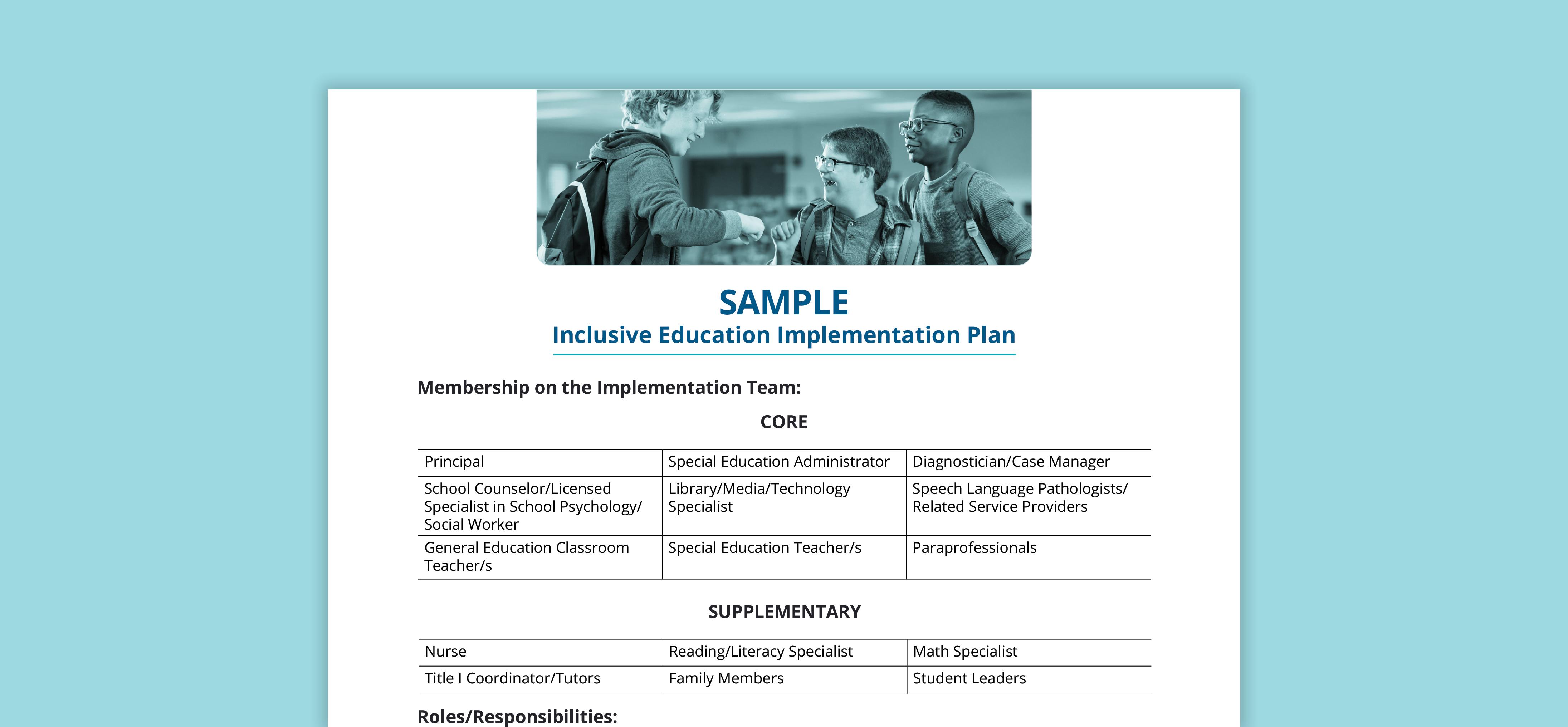 Inclusive Education Implementation Plan | Texas SPED Support