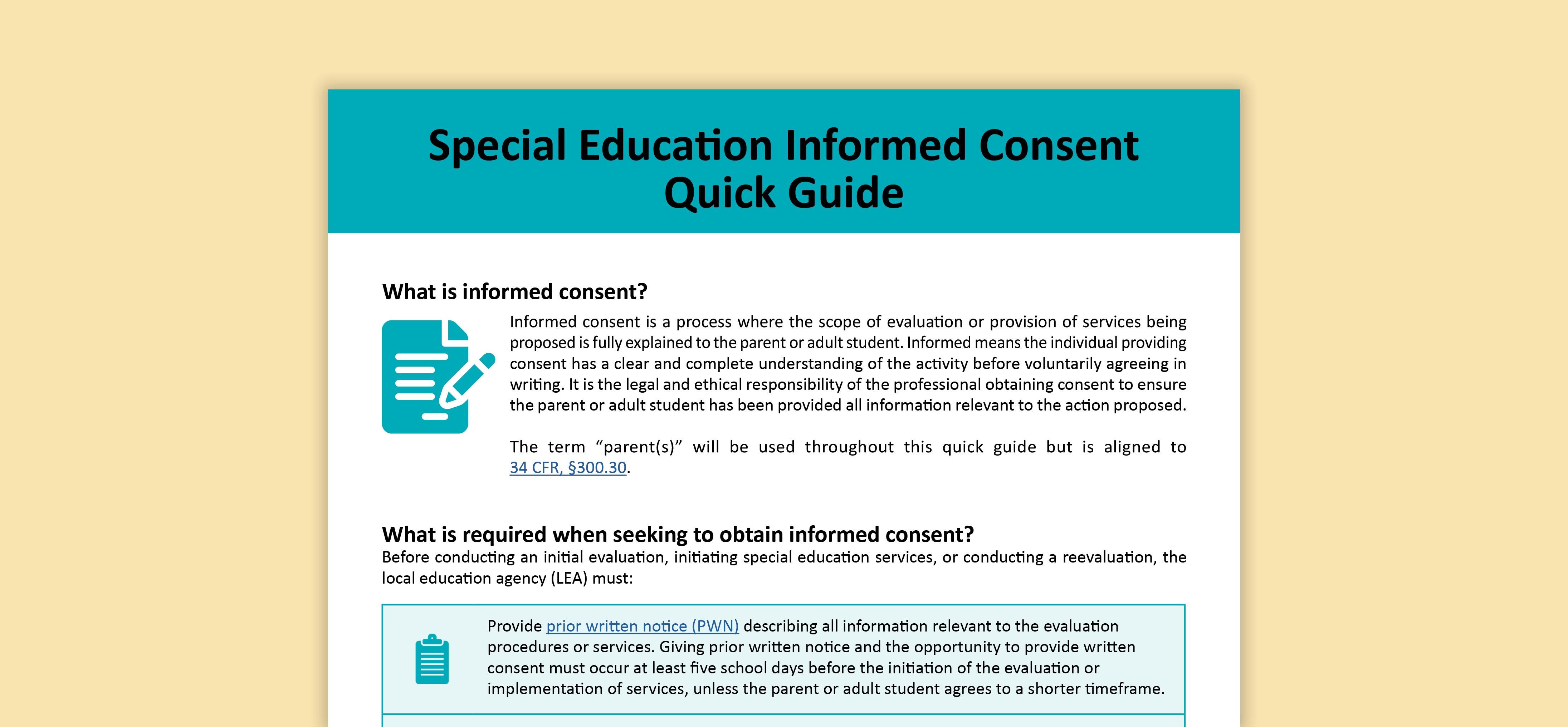 Special Education Informed Consent Quick Guide | Texas SPED Support