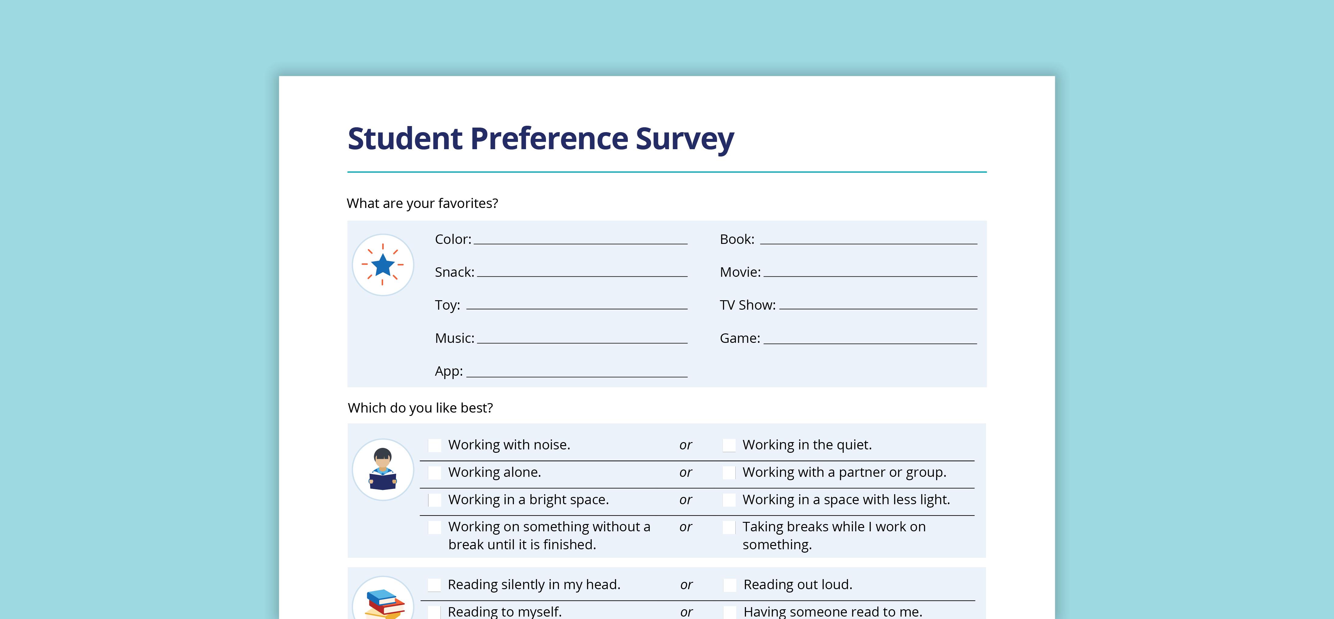 Student Preference Survey | Texas SPED Support