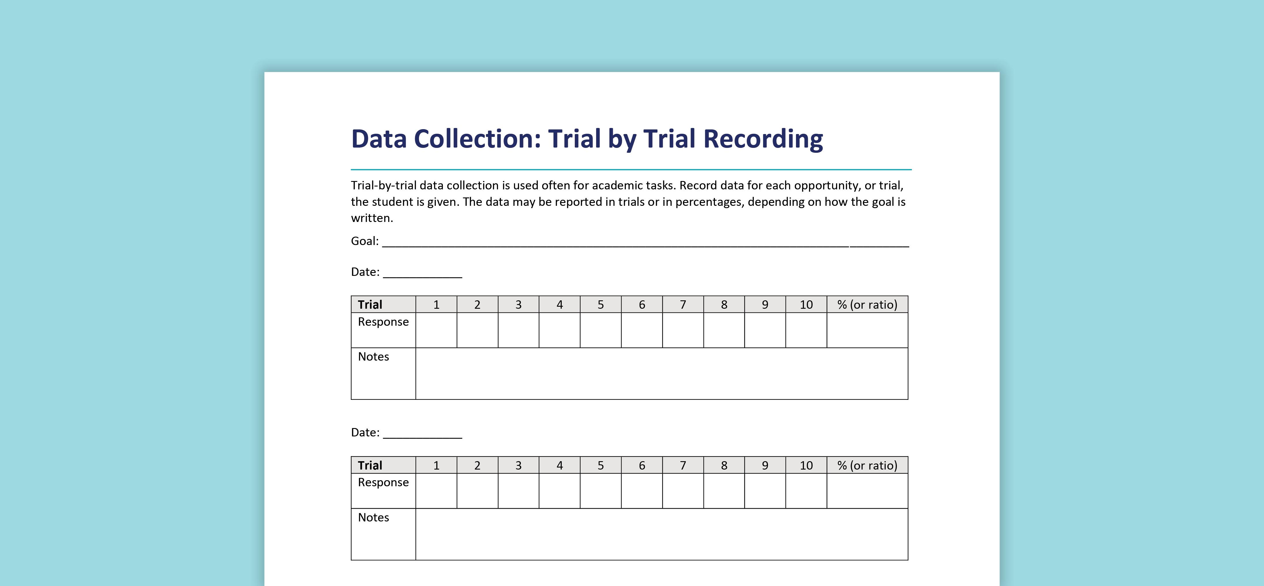 Data Collection: Trial by Trial Recording | Texas SPED Support