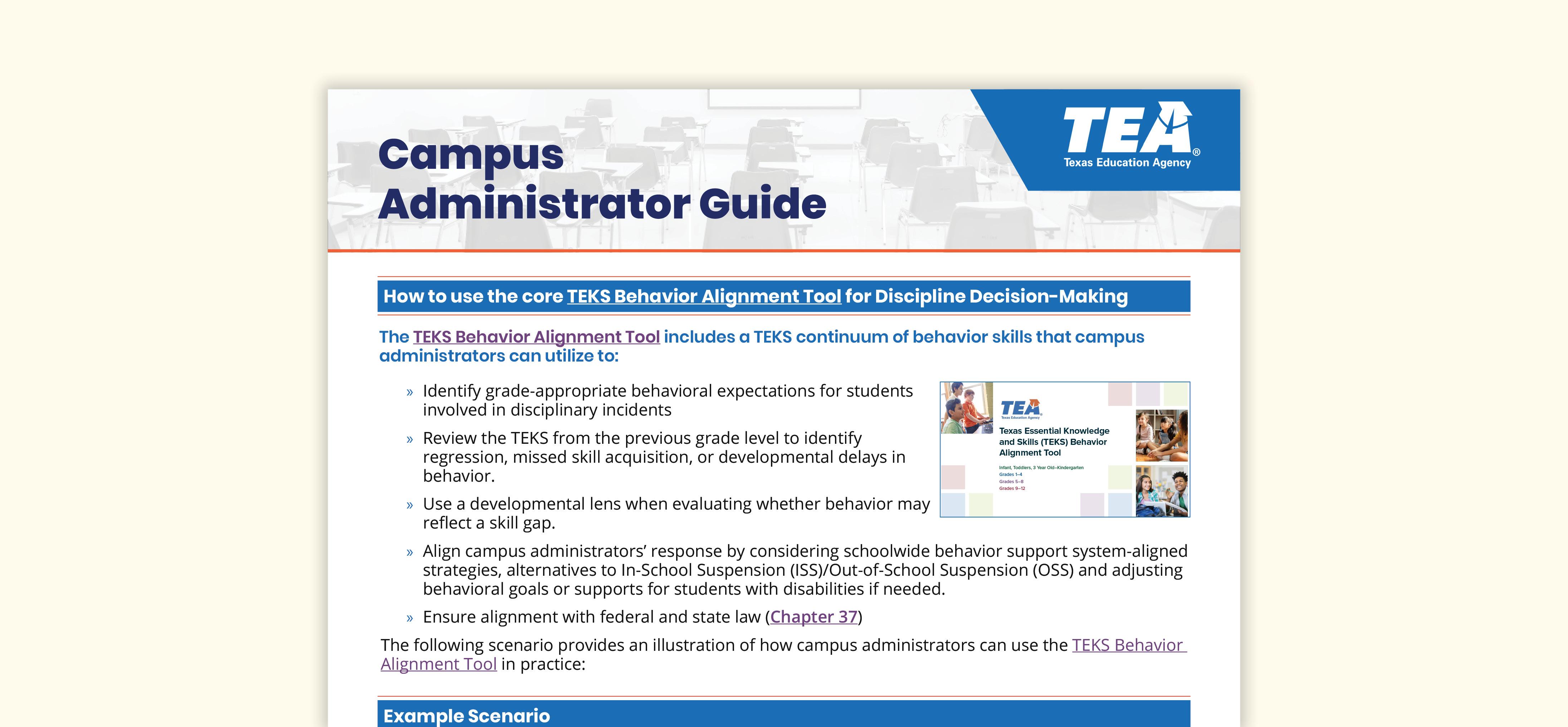 TEKS Behavior Alignment- Campus Administrator Guide | Texas SPED Support